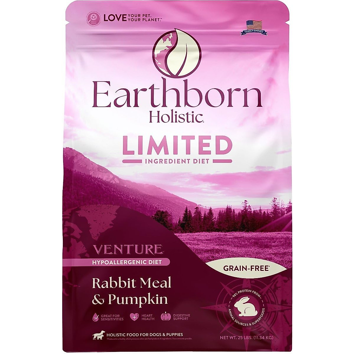 Earthborn Holistic Venture Rabbit Meal & Pumpkin Limited Ingredient Diet (4 Pounds)