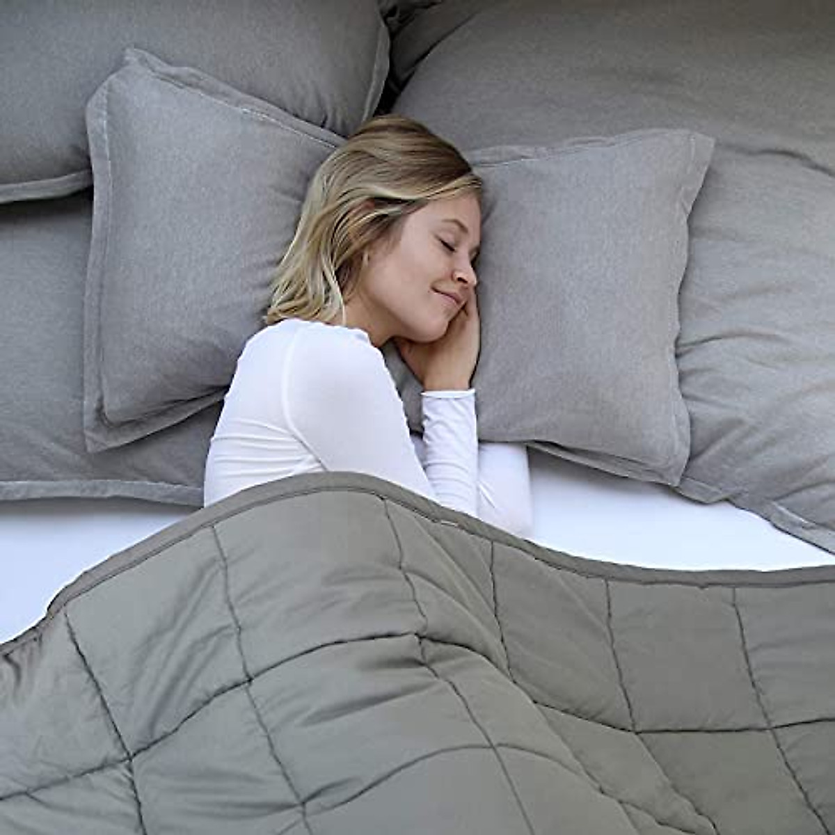 FindPanda Weighted Blanket Adult 17 lbs King Size 78"x85" Dark Grey, Premium Fabric with Glass Beads