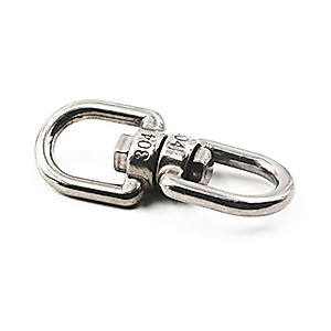 304 Stainless Steel Eye to Eye Swivel Ring,M10 3/8" Key Ring Keychain Connectors for Anchor Chain (2PCS)
