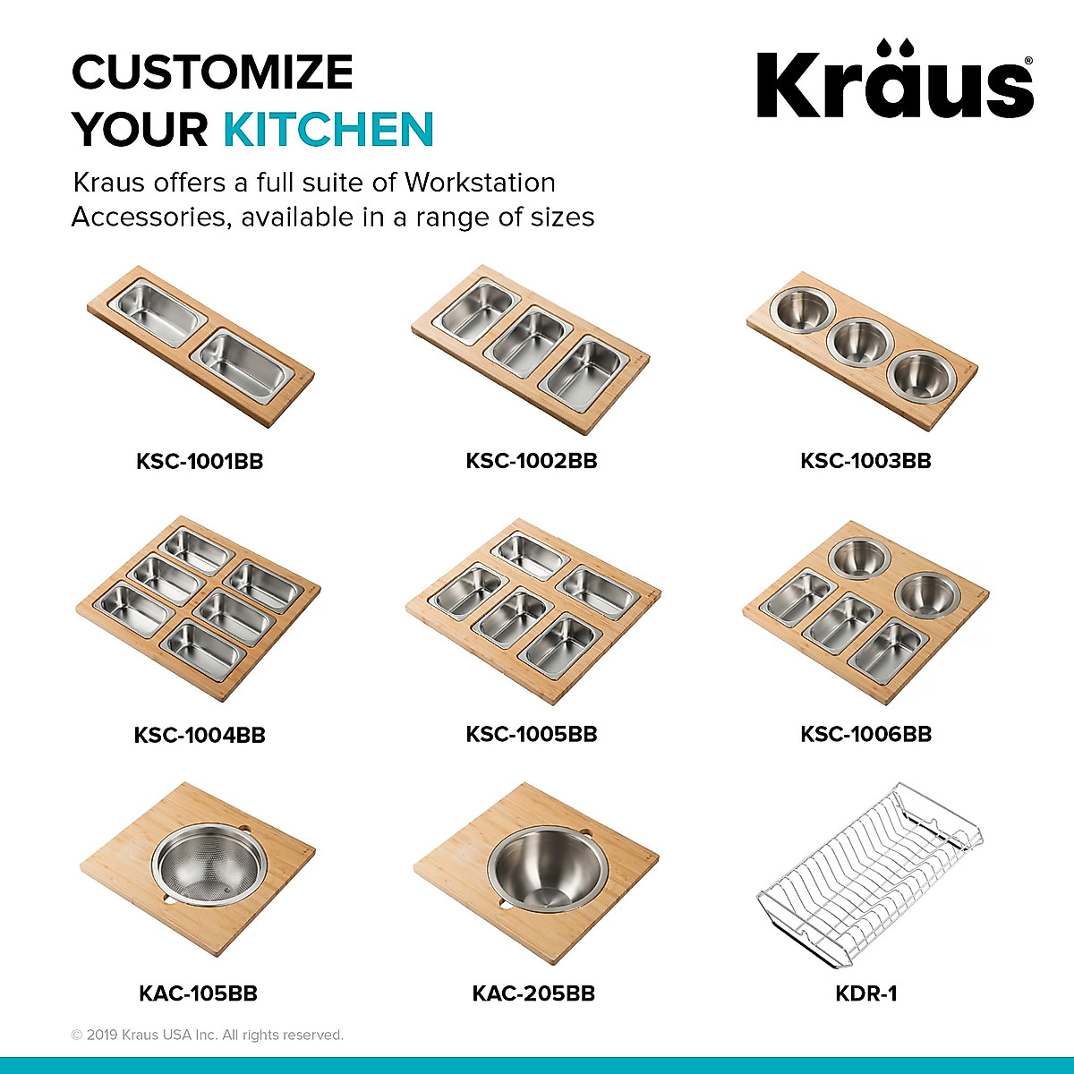 Kraus KSC-1001BB Kore Serving Bowl Workstation Sink, 2