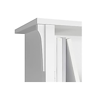 Bush Furniture Salinas Tall 5 Shelf Bookcase in Pure White and Shiplap Gray | Distressed Style Book Case | Bookshelf for Bedroom, Living Room & Pantry | Tall Bookcase | Book Shelf for Bedroom