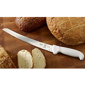 Mercer Culinary Ultimate White 10" Curved Wavy Edge Bread Knife, White