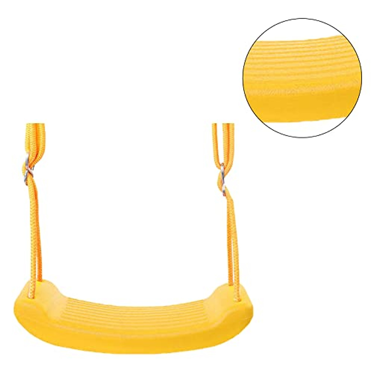 Children Swing Seat, Lightweight Outdoor Swing Set Accessories with Adjustable Ropes, Comfortable Swing Chair for Kids, Perfect for Backyard Use(Yellow)