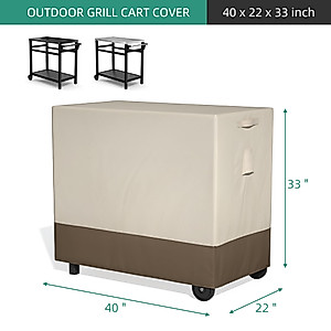 TORVA Cover for Outdoor Prep Table,600D Heavy Duty & Waterproof Cover for BBQ Grill Cart -40x22x33inch