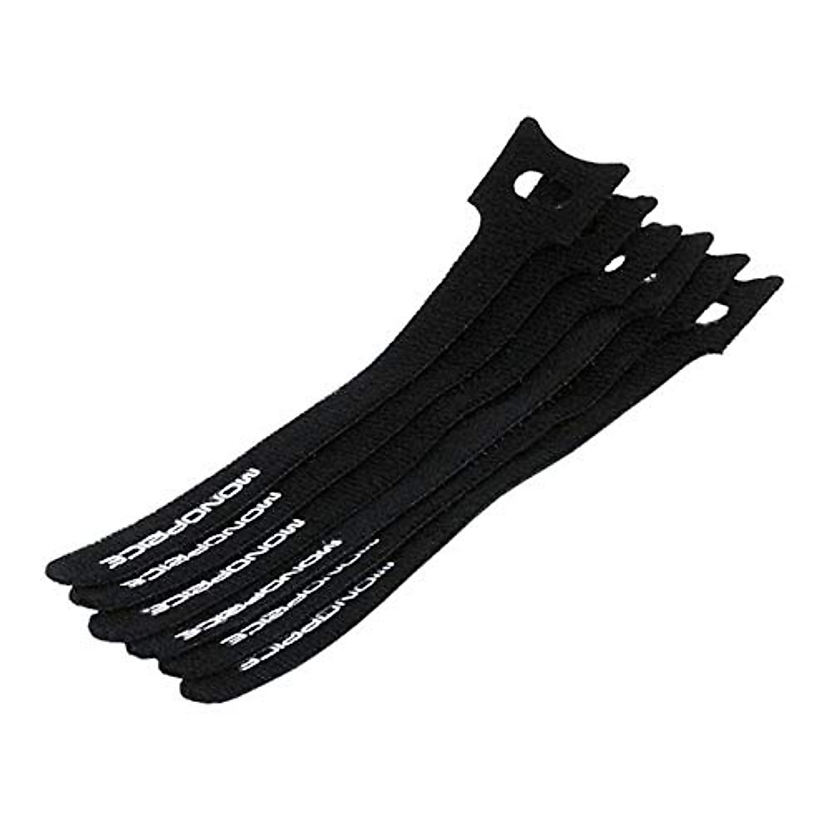 Monoprice Hook & Loop Fastening Cable Ties 6inch, 10pcs/Pack - Black
