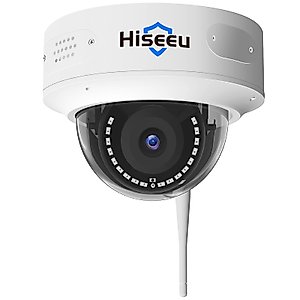 Hiseeu 2K Security Camera Outdoor, Dome Surveillance IP Camera wit Two-Way Audio IP66 Waterproof, Motion Detection,Night Vision,Not PTZ Camera Compatible Wireless Camera System