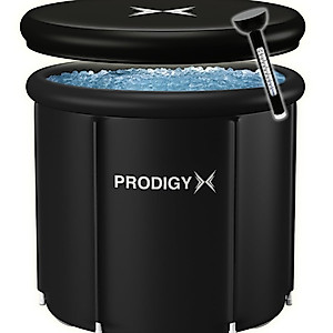 PRODIGYX Ice Bath Tub - Cold Plunge Tub for Athletes - Large Size, Portable, Outdoors - Lid & Thermometer