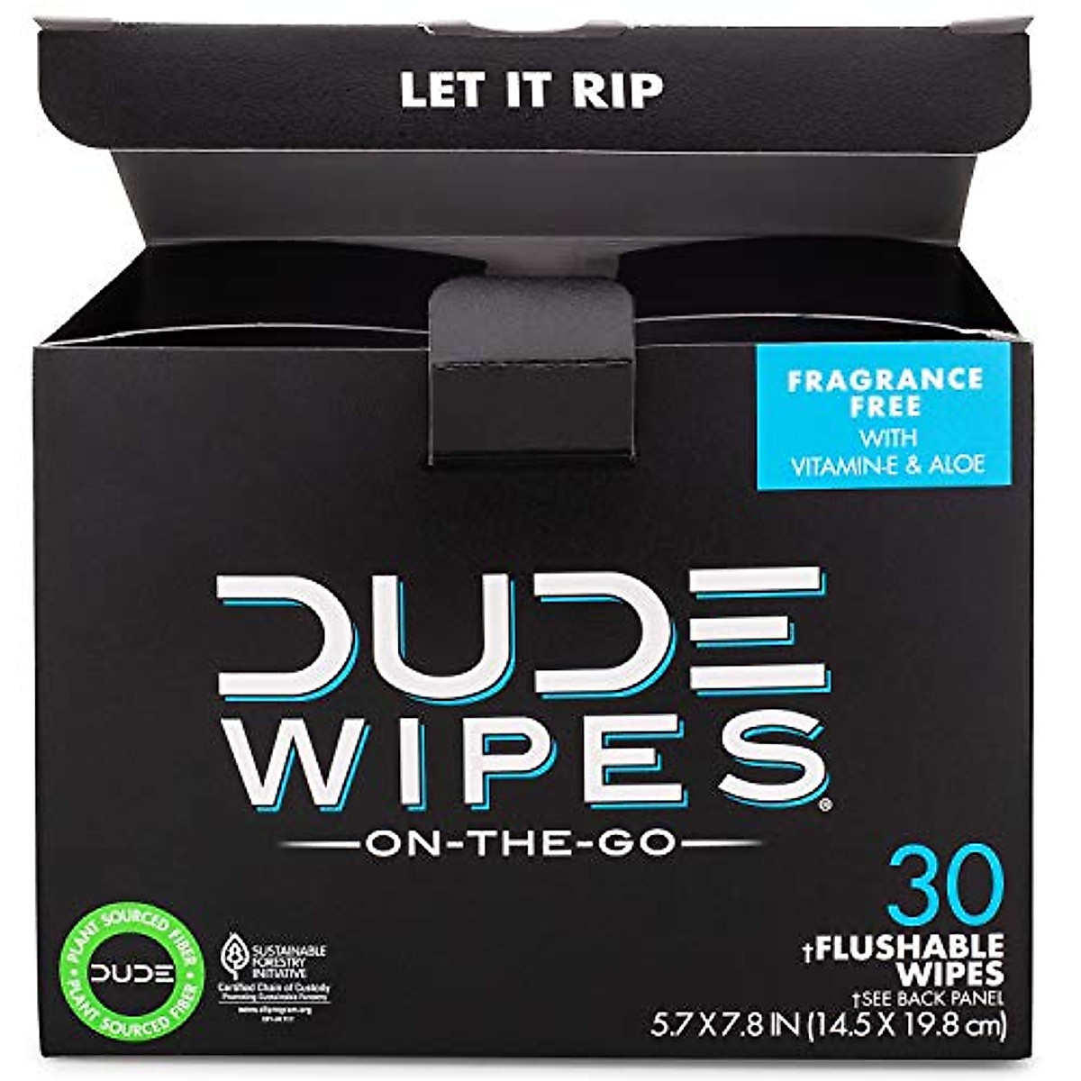DUDE Wipes On-The-Go Flushable Wet Wipes - 1 Pack, 30 Wipes - Unscented Extra-Large Individually Wrapped Wipes with Vitamin E & Aloe - Septic and Sewer Safe