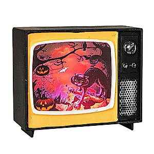 CCOOfhhc Halloween Pumpkin Lights Ornament Television Light Hanging Retro Toy LED Lights for Indoor Outdoor Party Ideas