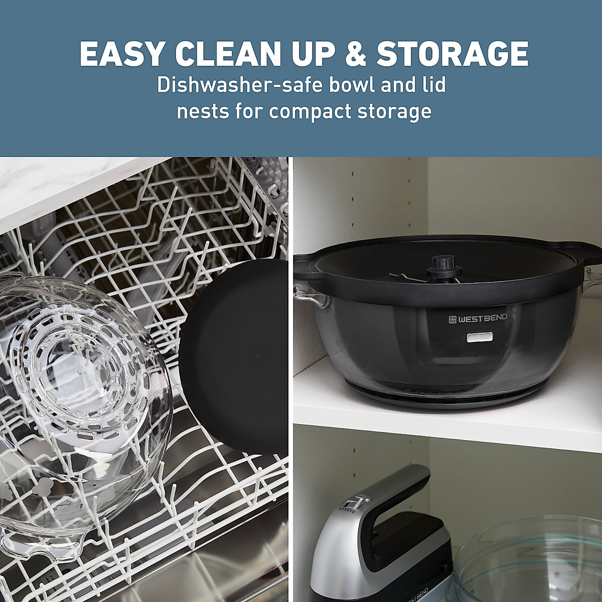 West Bend Stir Crazy Hot Oil Popcorn Popper, Popcorn Maker Machine with Large Serving Bowl Lid and Stirring Rod, 6 Qt, Black