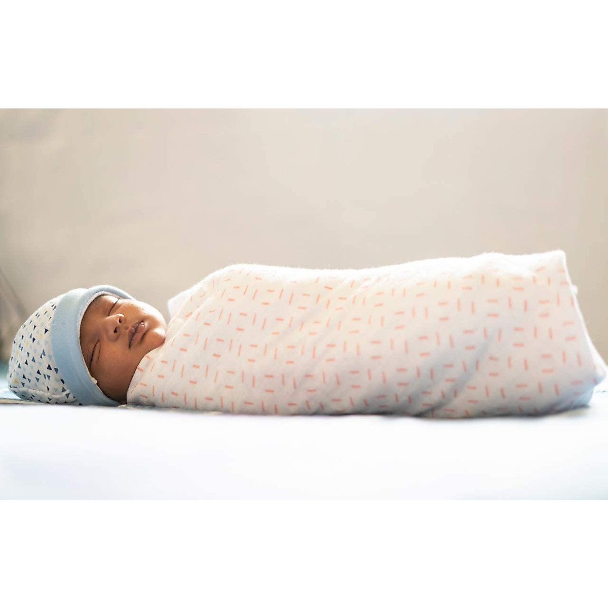 Swaddle Blankets| Receiving Blanket|Organic Cotton Breathable and Skin-Friendly Soft Muslin Swaddle Blankets for Boys| Baby Essentials, Registry & Gift | 48"x48" 2-Pack Pink Lines