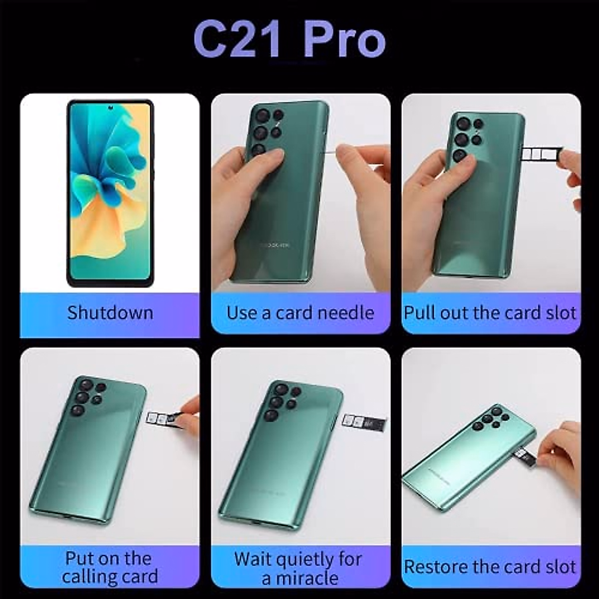 4G Unlocked Cell Phones,4G+128GB Dual Sim Smartphone, C21 Unlocked Mobile Phone with 6.8inch Waterdrop Screen, Android Phone 24+48 MP | 5000mAh | Fingerprint Lock & Face ID | US Version (rose gold)