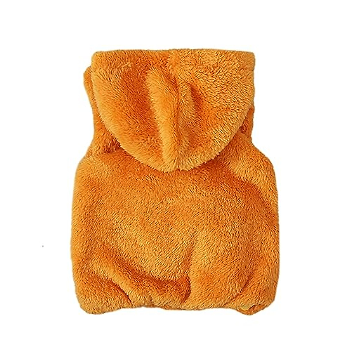 FreshBeautiCity Baby Pumpkin Costume Halloween Cartoon Print Fuzzy Sleeveless Hood Cosplay Clothes For Toddler Boys Girls