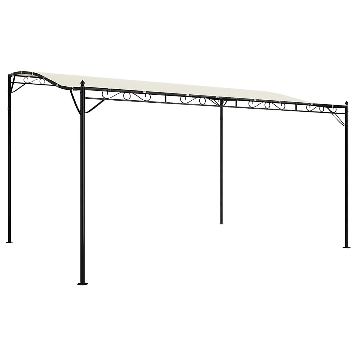 Canopy Cream,Backyard Gazebo,Hardtop Gazebo,Outdoor Gazebo, Garden Gazebo,Camping Gazebo,3 Middle Bars on Top Roof,for Barbeque, Deck,Garden Party,Markets,13.1'x9.8' 0.6 oz/ft² Fabric and Steel