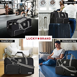 Lucky Travel Duffel Bags 65L, Gym Bag, Travel Bag & Large Duffle Bag for Men, Foldable Overnight Weekender Bags for Women & Men with Adjustable Shoulder Strap, Black