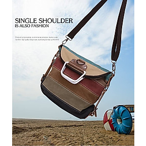 Canvas Shoulder Bags Hobo Handbags Purse Multicolor Patchwork Casual Messenger Bag Top Handle Tote Crossbody Bags for Women (CS1142)