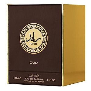 Lattafa Perfumes Ra'ed Oud for Unisex Eau de Parfum Spray, 3.4 Ounce