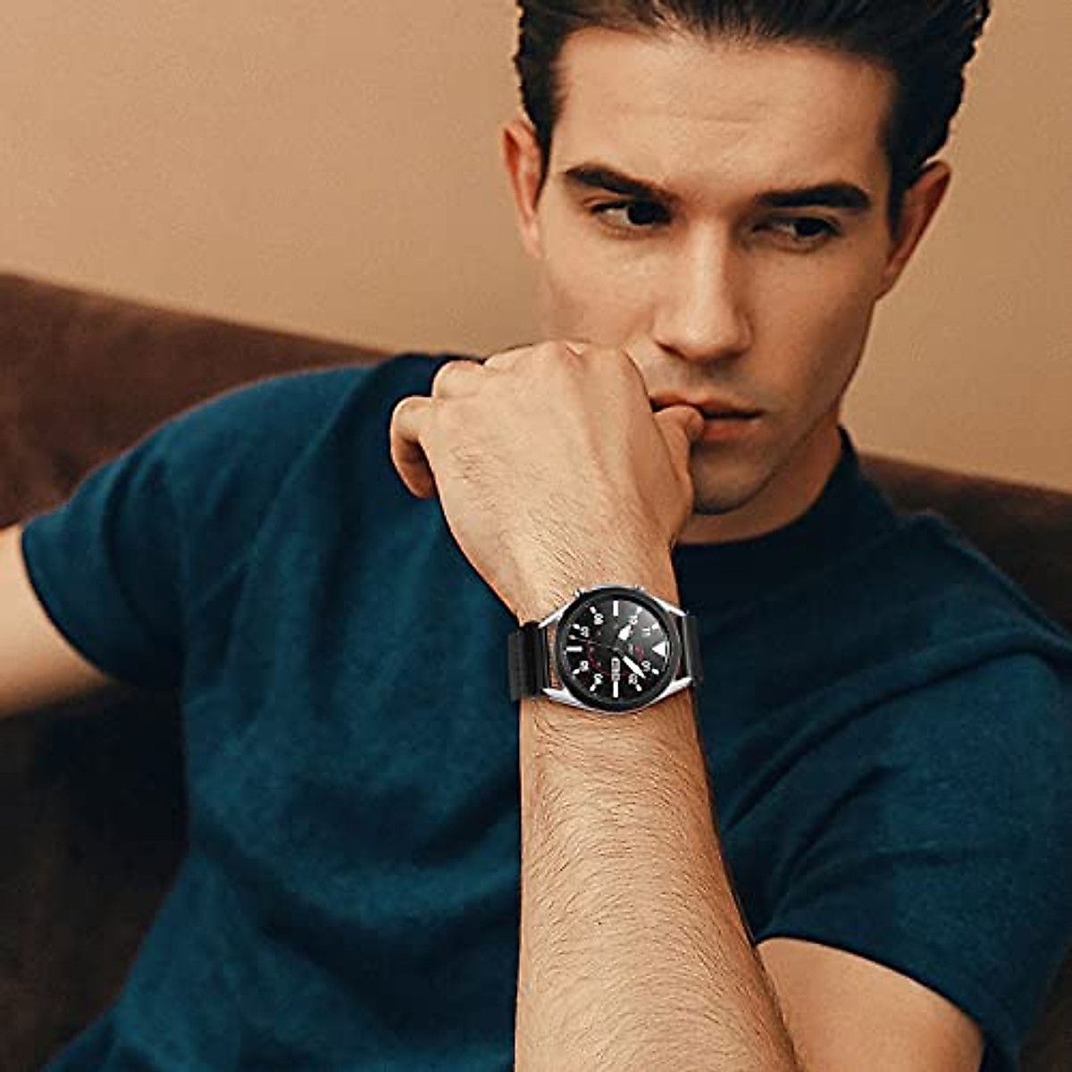 Easuny 22mm Watch Bands Compatible for Samsung Galaxy Watch 3 Band 45mm/Samsung Gear S3 Frontier/Galaxy Watch Band 46mm for Men, Soft Nylon Elastic Braided Breathable Watch Wristband, 4 Packs