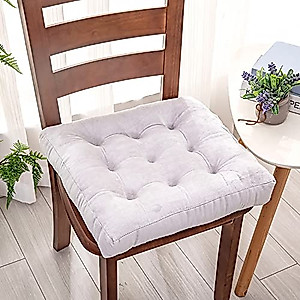 ETULLE Dining Room Chair Pads Set of 4, 20x20 Outdoor Square Seat Cushions for Patio Furniture, Chair Cushions for Dining Chairs 4 Pack Comfort Thick Padding, Anti-Deformation and Durable White