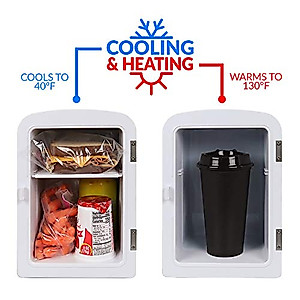 Nostalgia RF6RRAQ Retro 6-Can Personal Cooling and Heating Mini Refrigerator with Carry Handle for Home Office, Car, Boat or Dorm Room-Includes AC/DC Power Cords,,1 cubic feet, Aqua