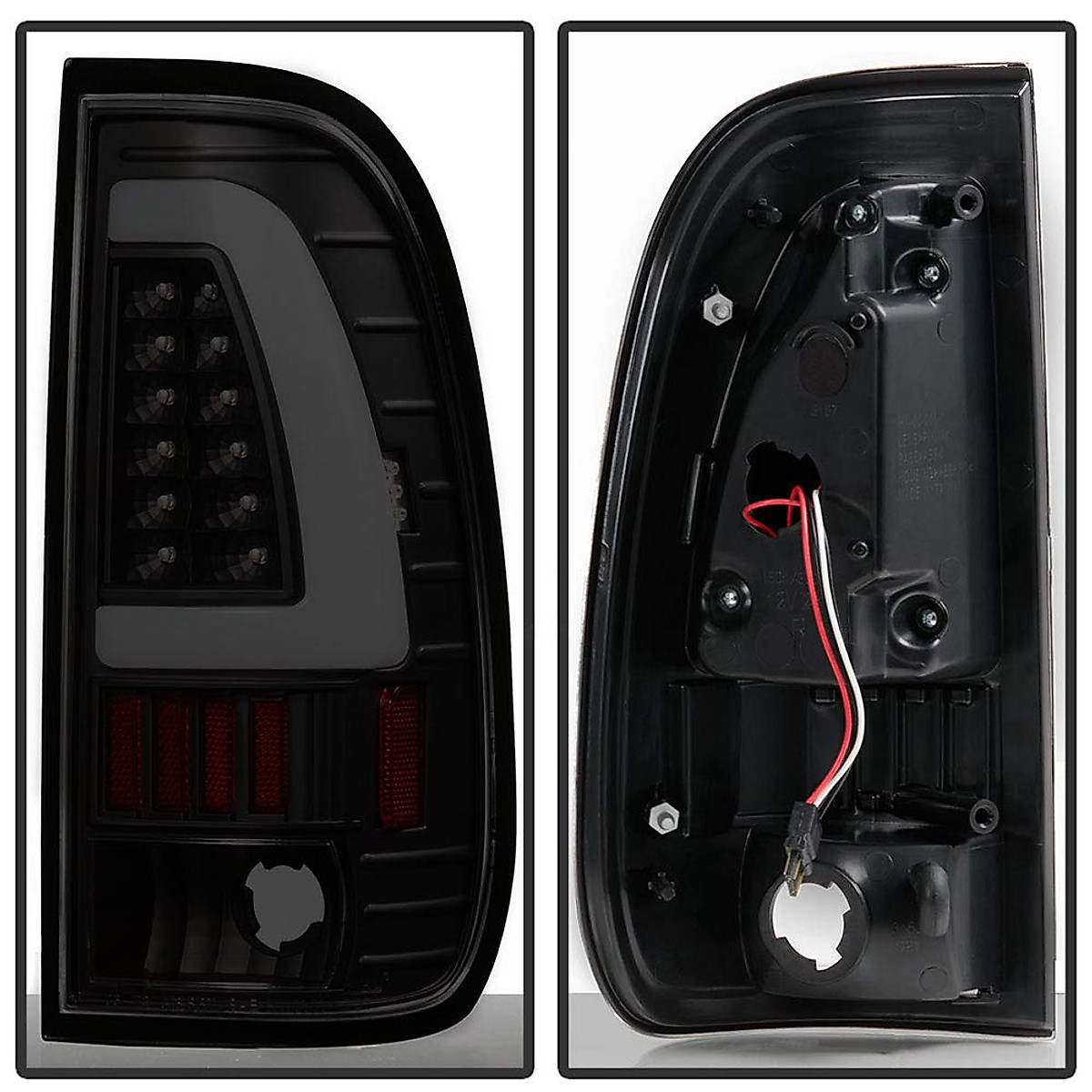 ACANII - For Black Smoke 1997-2003 Ford F150 99-07 F250 F350 LED Tube Tail Lights Brake Lamps