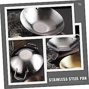 CALLARON Pot Home Tools Outdoor Cooker Korean Cookware Work Pot Small Stockpot Wok Skillet Nonstick Household Hot Pot Steel Pans for Cooking Double Handle Stainless Steel Pans China