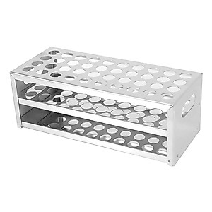 Stainless Steel Punch plate Test Tube Rack 40 Holes Large Capacity Lab Test Tube Holder Laboratory Experiment Fixing Accessories(15.5 * 40mm) Tube Racks