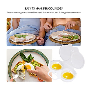 Microwave Egg Maker with 2 Cavity, Kitchen Essentials Food Grade cooking Ware, Microwaveable and Easy to Cook in 45 Seconds