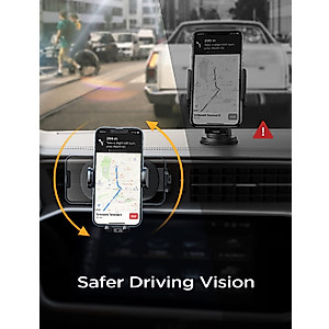 LISEN Phone Mount for Car [Ultla Stable] Phone Holder for Car Vent[Never Blocking] Steel Hook Clip Car Phone Holder Mount for iPhone 15 14 13 Pro Samsung Galaxy S223/S22/S21 All Phones