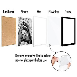 Americanflat 12x18 Picture Frame in Black - Set of 2 - Use as 11x17 Picture Frame with Mat or 12x18 Frame Without Mat - Includes Sawtooth Hanging Hardware for Horizontal or Vertical Display