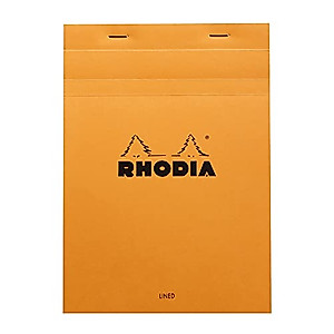 Rhodia Classic French Paper Pads Ruled with Margin 6 in. x 8 1/4 in. Orange (16600C)
