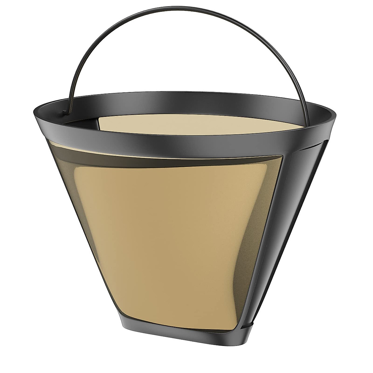 Gold Coffee filter - Permanent Reusable #4 Cone Shape metal Coffee Filter Compatible with Ninja CFP301 CFP201 Coffee Accessories - Cone Shape Coffee Filter 4 - 1PCs