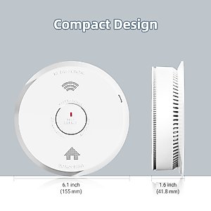 SITERWELL Smoke Detector Carbon Monoxide Detector Combo with Voice Speaker, Dual Sensor Fire and CO Alarm with LED Light & Test Button, Battery Operated, Auto-Check, UL 217 & UL 2034 Standards, 1 Pack