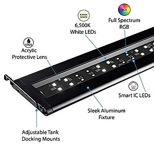 CURRENT USA Satellite Freshwater LED Plus Full Spectrum RGB+W Light for Aquariums 72'' with Wireless 24 Hour Remote Control