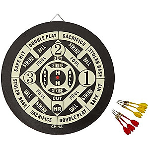 Accudart 2-in-1 Starlite Quality-Bound Paper Dartboard Game Set with Six Included Brass Darts , Black