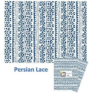 Tissue Paper with Designs - Blue and White Tissue Paper For Gift Wrapping Decoupage Crafts 24 Decorative Sheets 20" X 30" (PERSIAN LACE)