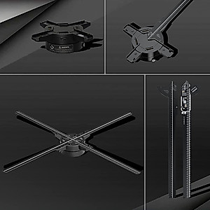 WISVANAI 25.6inch 3D Hologram Fan Video Projector, 1152P High Pixel Holographic Fan with WiFi, Bluetooth Speaker Supported, Perfect for Shop, Mall, Bar Advertising Display