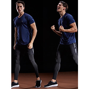 NELEUS Men's 3 Pack Mesh Athletic Running Sport Shirts,5033,Navy Blue,Blue,Olive Green,3XL