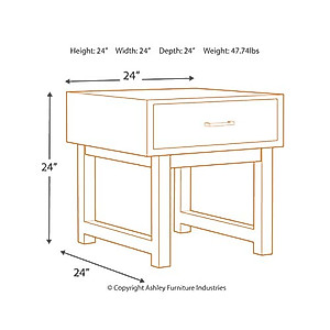 Signature Design by Ashley Mondoro Industrial Square End Table, Reclaimed Brown