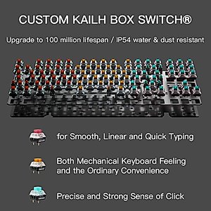 Hexgears X3 Wireless Mechanical Keyboard TKL 87 Keys, Kailh Box 3.0 Red Switch, Ergonomic, N-Key Rollover, Backlit Gaming Keyboard with Wrist Rest for PC/Tablet/PS/Xbox/Mac/Laptop