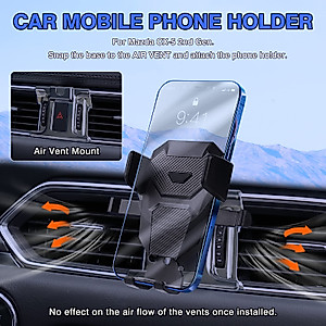 Karltys Car Phone Holder for Mazda CX-5 2017-2025 Accessories CX5 Cell Phone Holder Air Vent Mount for 4-7 Inch Phones Hands Free Thick Case Friendly Mobile Stand