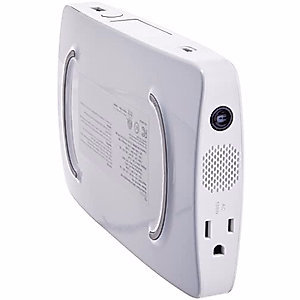 HALO Power Station 100, Portable 110VAC/100Watt w/AC Outlet, USB Ports, Wireless Phone Charging Station, Floodlight, Carry-on Approved, Pearl White