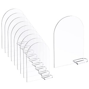 uxcell 30pcs Clear Arch Acrylic Sign with Stand, Acrylic Arch Table Numbers for Wedding Reception Party Restaurant Centerpieces Decor (5.7 Inch x 3.7 Inch)