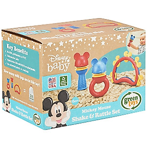 Green Toys Disney Baby Exclusive - Mickey Mouse Shake & Rattle Set, DSRTS-1435