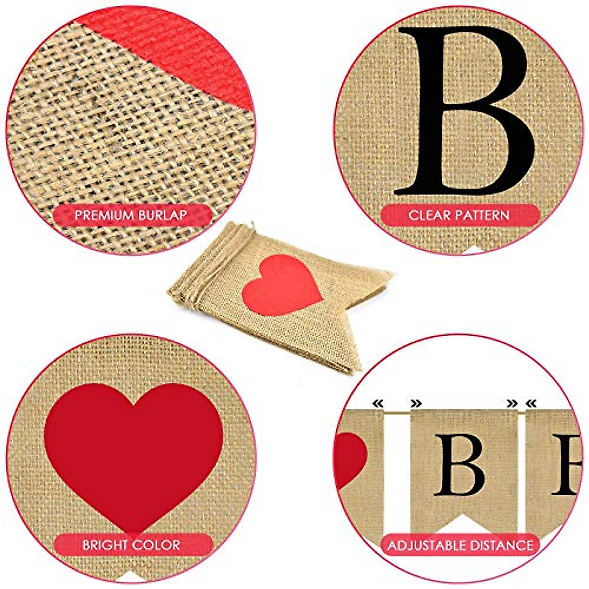 Be Mine Burlap Banner Happy Anniversary Decorations Wedding Anniversary Banner with Heart Sign Proposal Burlap Banner Wedding Party Anniversary Day Indoor/Outdoor Weeding Decorations Supplies
