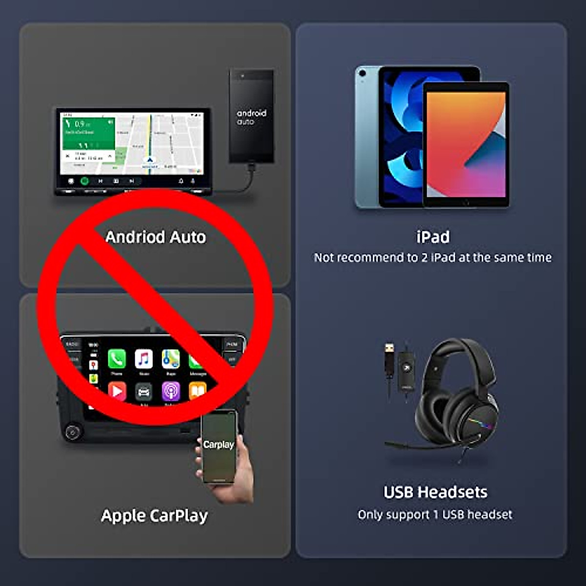 ANDTOBO USB Splitter 2.0, USB Y Cable One Male to Female Dual Hub Power Cord Extension Adapter