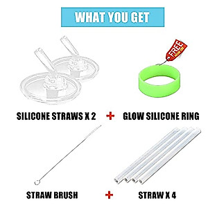 Greant 2 PCS Replacement Straws compatible with THERMOS FOOGO 10 OZ Bottles (Model BS535), BPA-FREE Replacement Parts compatible with FOOGO 10 oz, Included 4 PCS Straws