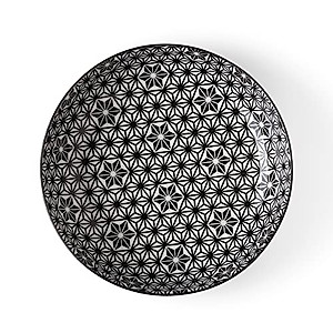 Signature Housewares Pad Print Set of 4 Assorted Dinner Bowls 8.5", 22oz, PP Gray