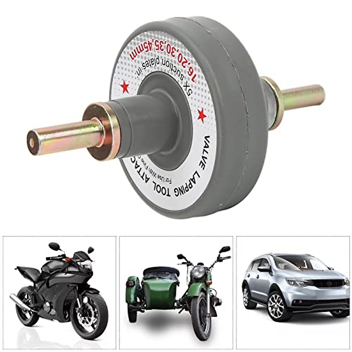 Valve Lapping Tool Kit, Valve Lapping Tool Attachment Kit 1000rpm to 1250rpm Engine Valve Lapper Kit with 5 Suction Plates, Car Repair Tool Kit Universal for Grinding Small Engine