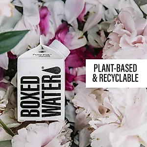 Boxed Water 8.5 oz. (24 Pack) – Purified Drinking Water in 92% Plant-Based Boxes, 100% Recyclable, BPA-Free, Refillable Cartons, Sustainable Alternative to Plastic Bottled Water, Mini Water for Kids